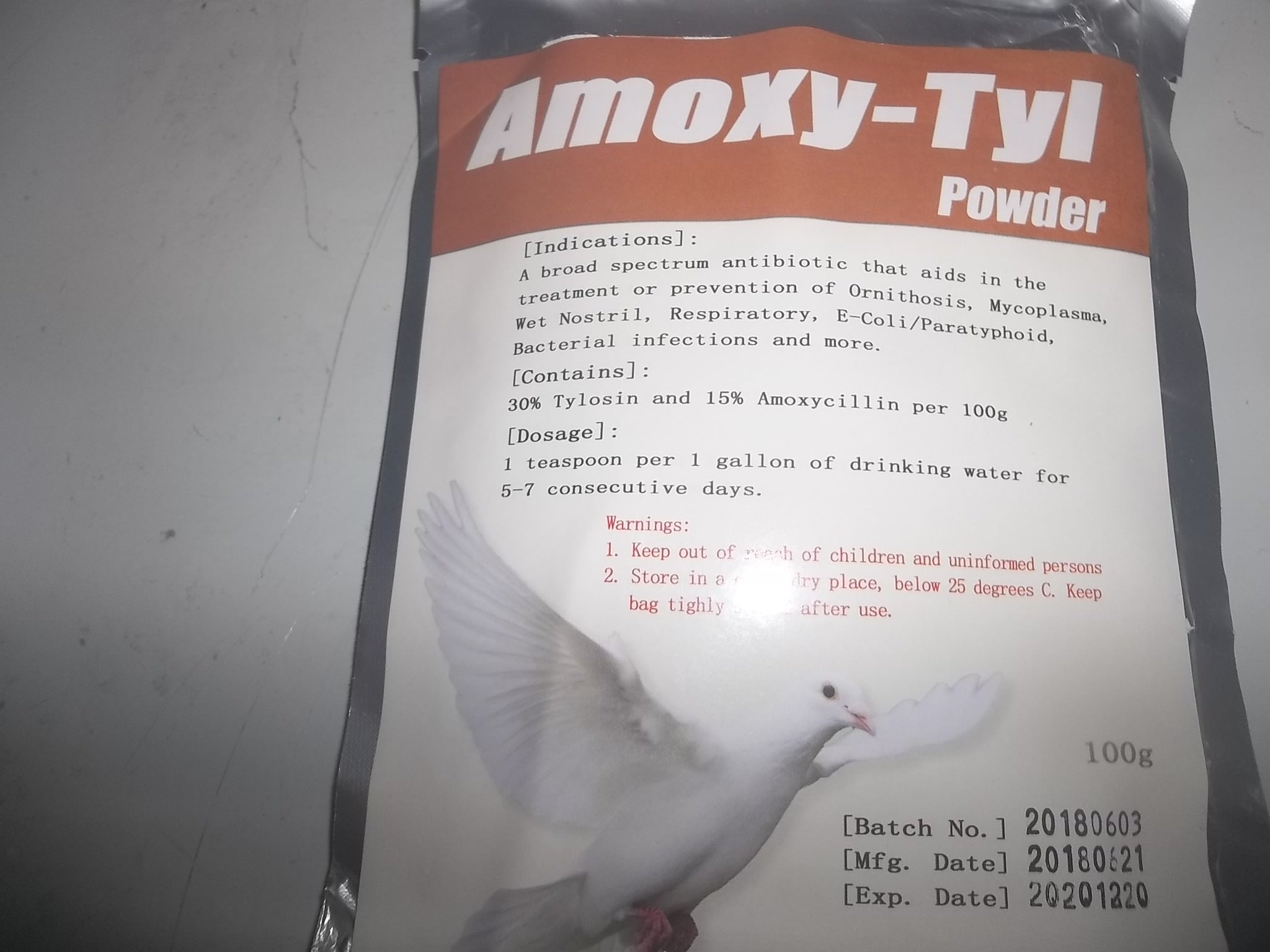 Amoxy-Tylan pdr (100 gr.) – Pigeon Supplies Plus