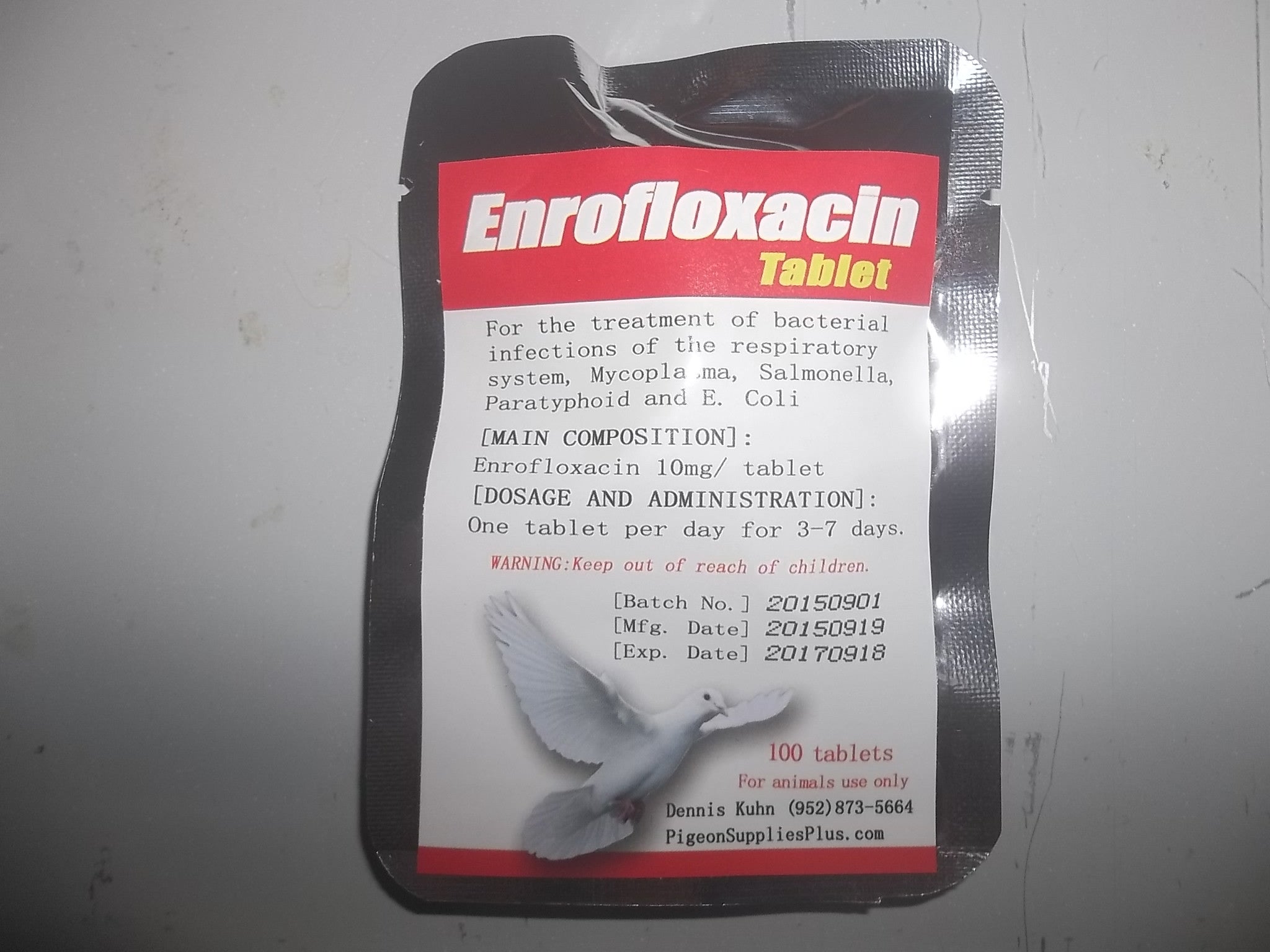 Enrofloxacin Tablets (100 tabs) – Pigeon Supplies Plus
