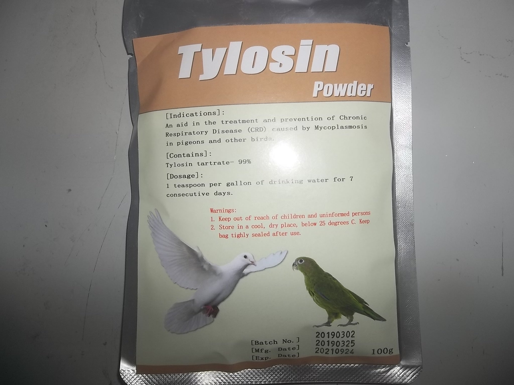 Tylosin 99% 100 grams – Pigeon Supplies Plus